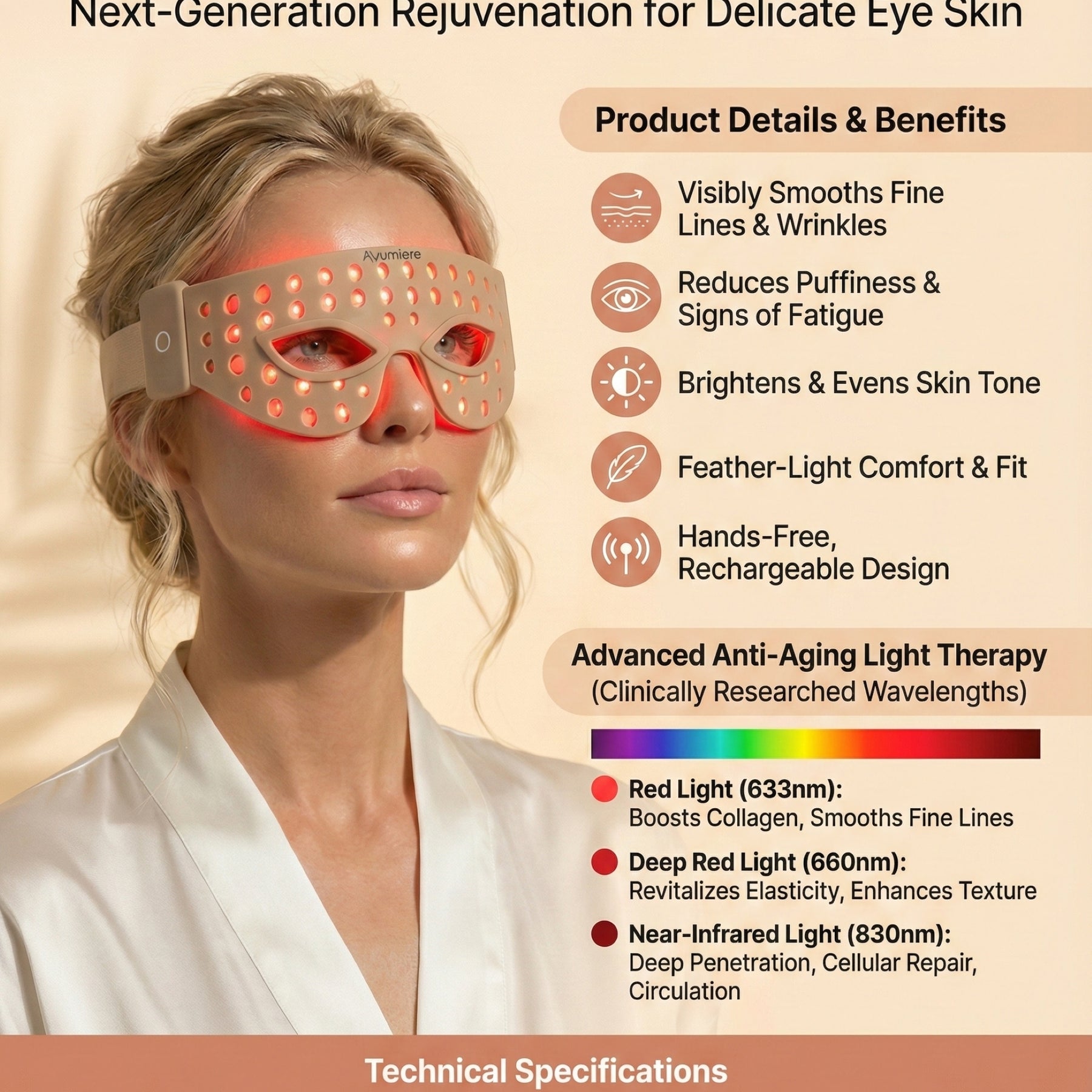 Feather LED Eye Mask – Numiere - Lumina NRG